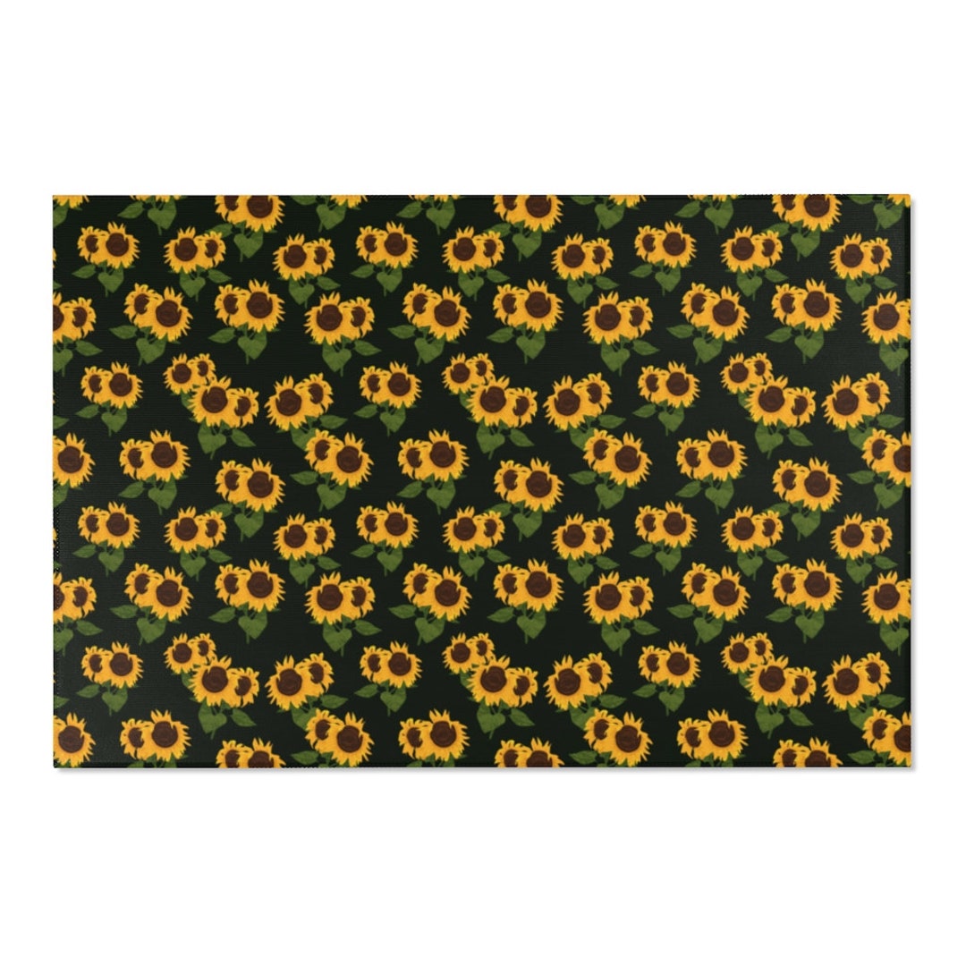 Sunflower Area Rug Carpet Yellow Flowers Floral Home Floor - Etsy