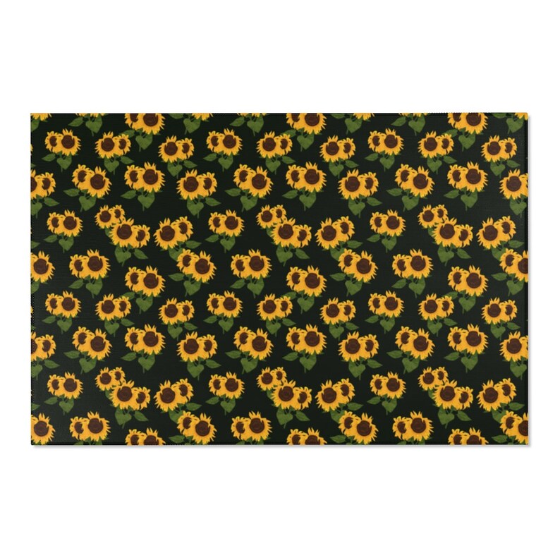 Sunflower Area Rug Carpet Yellow Flowers Floral Home Floor - Etsy