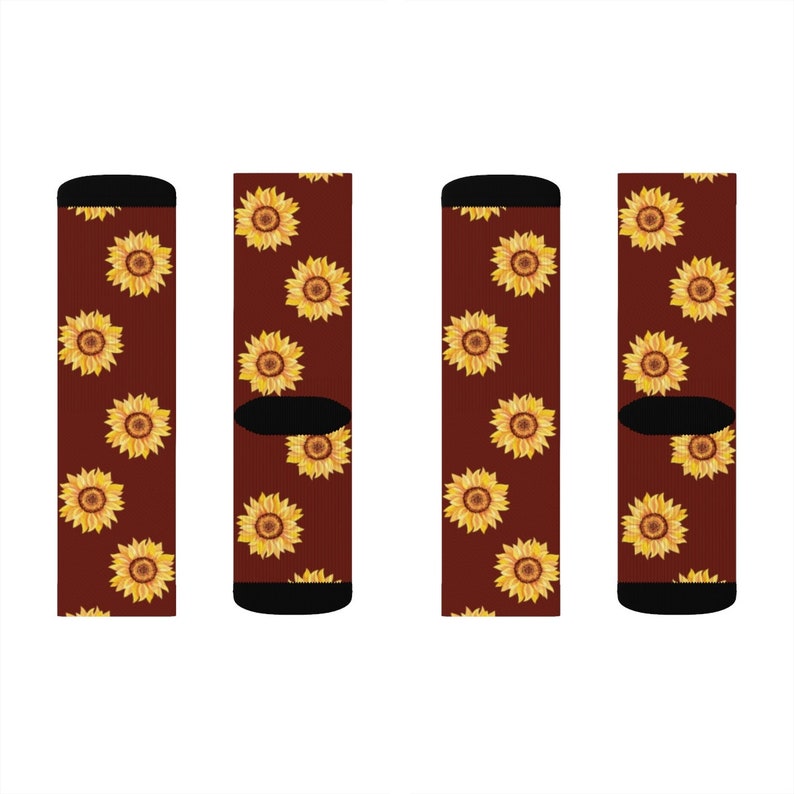 Sunflower Socks, 3D Printed Sublimation, Yellow Flower Floral Women Men ...