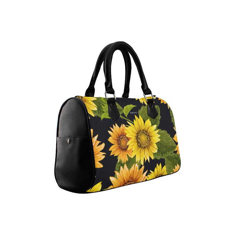 Sunflower Purse Flower Art Print Handbag Canvas and Leather - Etsy