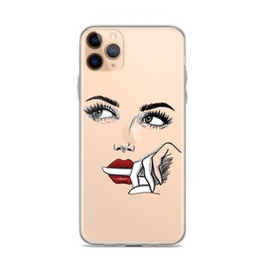 Face Line Art Drawing iPhone 14 13 12 Pro Max Clear Case, Artistic ...