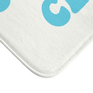 Squeaky Clean Bath Mat, Funny Turquoise Blue Non Slip Memory Foam Mat ...