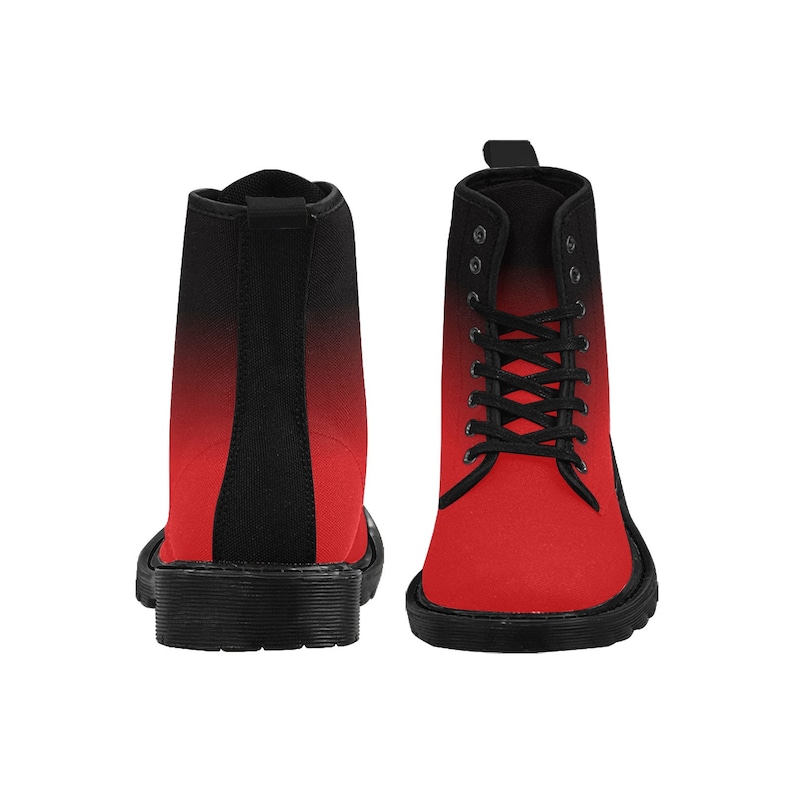 Red Black Ombre Women's Boots Gradient Dip Tie Dye Vegan - Etsy