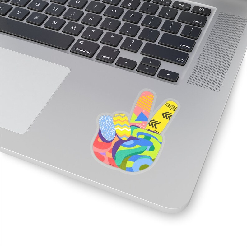 Hand Peace Sign Sticker Colorful Freedom Laptop Decal Vinyl - Etsy