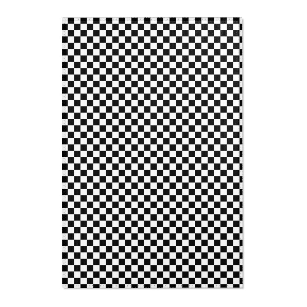 Checkered Area Rug Carpet Black White Checkerboard Check Home - Etsy