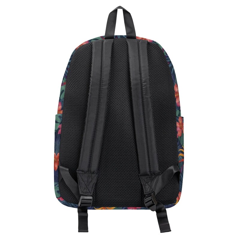 Tropical Flowers Backpack, Jungle Floral Hawaiian Green Men Women Kids ...