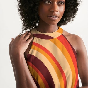 Groovy 70s Retro Women's Halter Dress, Vintage Funky 1970s Summer Beach ...