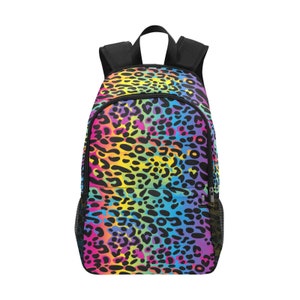 Rainbow Leopard Backpack, Cheetah Animal Print Men Women Kids Gift Him ...