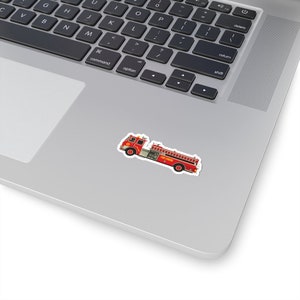 Fire Engine Truck Sticker, Emergency Vehicle Birthday Laptop Decal ...