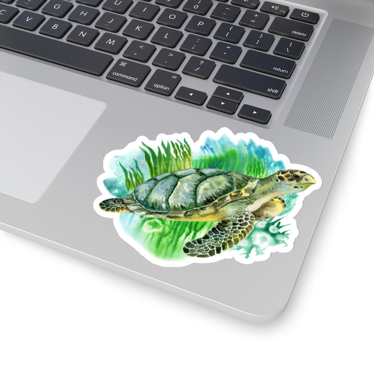 Sea Turtle Stickers Ocean Island Watercolor Green Laptop | Etsy
