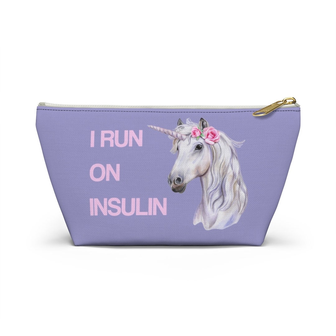 Diabetes Supply Case Bag for Kids, I Run on Insulin Unicorn Cute Girls ...
