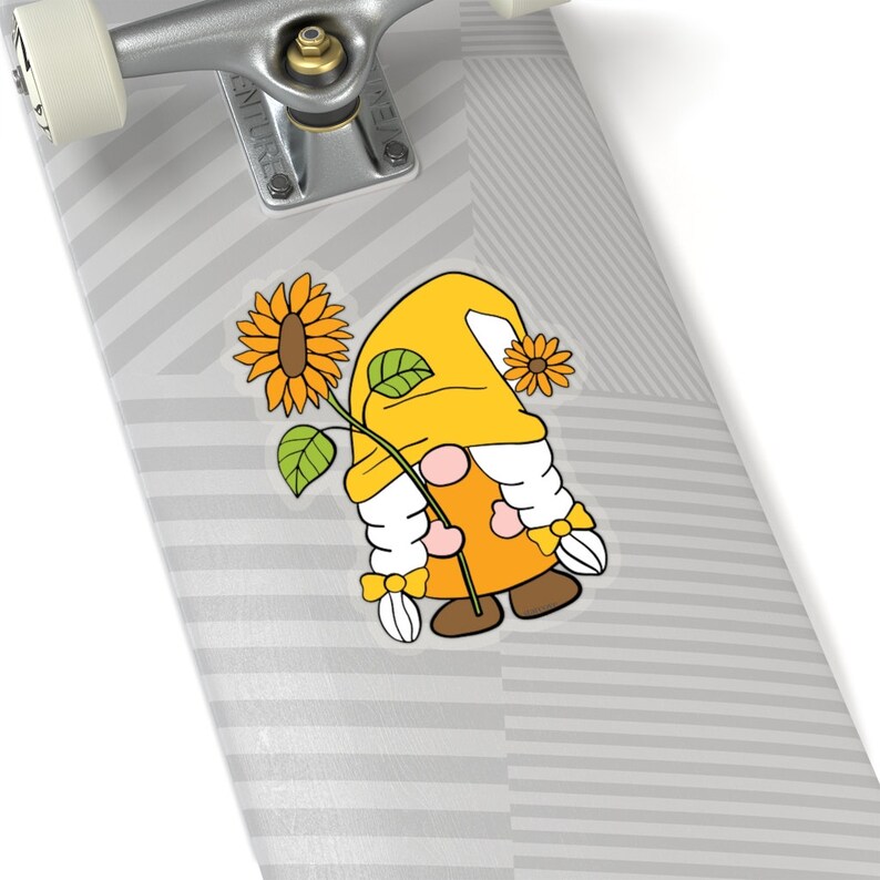 Yellow Gnome Sunflower Sticker Dwarf Laptop Decal Vinyl Cute - Etsy