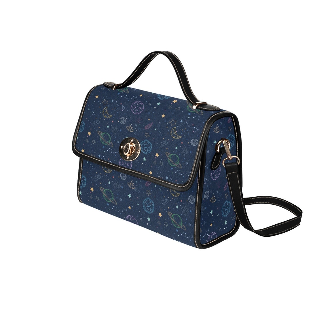 Planets Canvas Satchel Purse Bag, Galaxy Constellation Space Stars ...