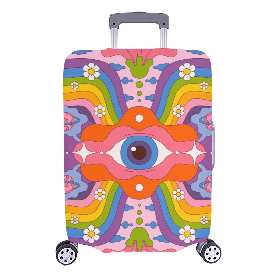 Psychedelic Luggage Cover, Groovy Vintage 70s Funky Eye 1970s Aesthetic ...