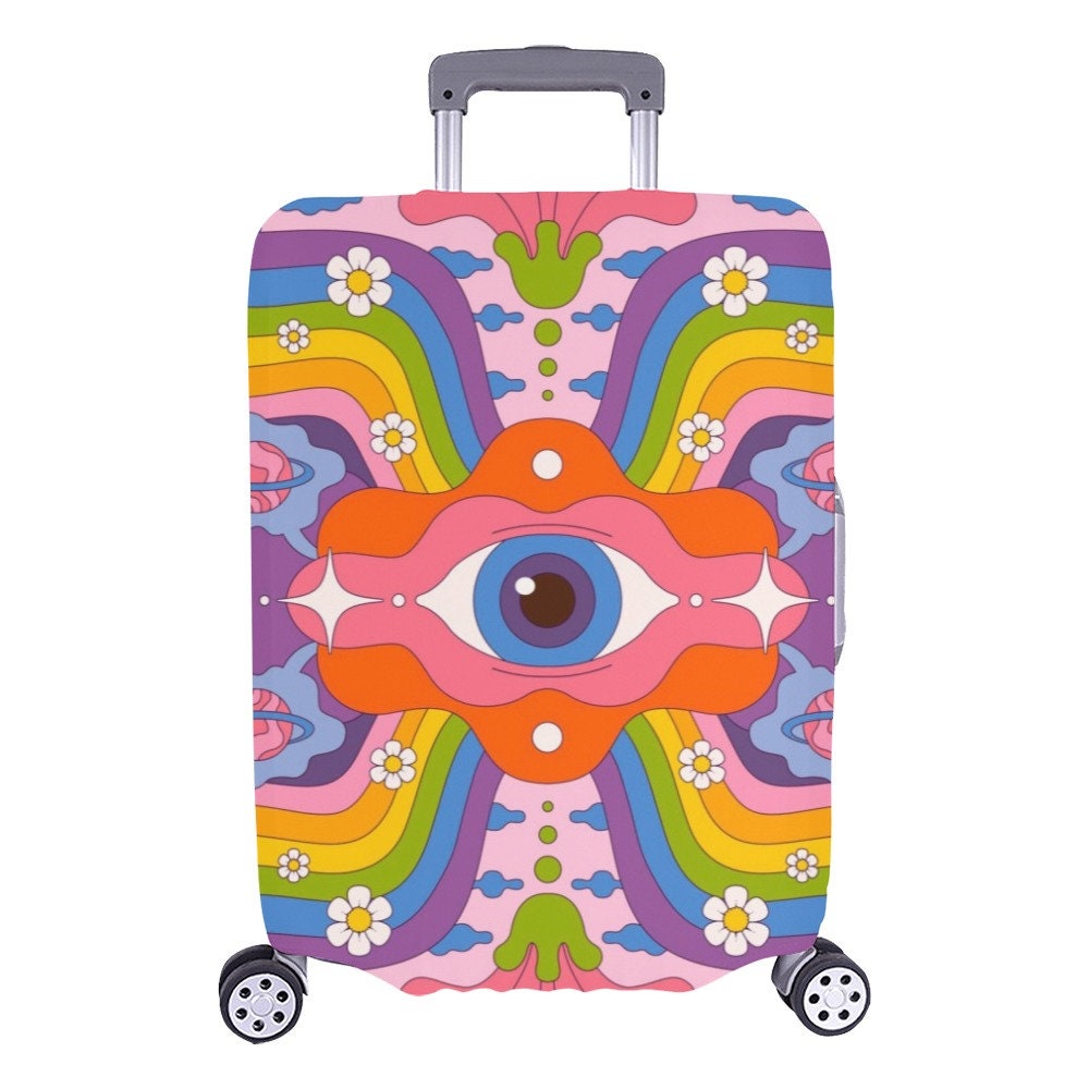 Psychedelic Luggage Cover, Groovy Vintage 70s Funky Eye 1970s Aesthetic ...
