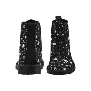 Planets Stars Women Boots, Space Galaxy Universe Vegan Canvas Lace up ...
