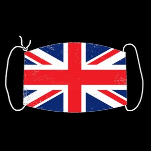 UK Union Jack Distressed Flag Face Mask With Filter United - Etsy