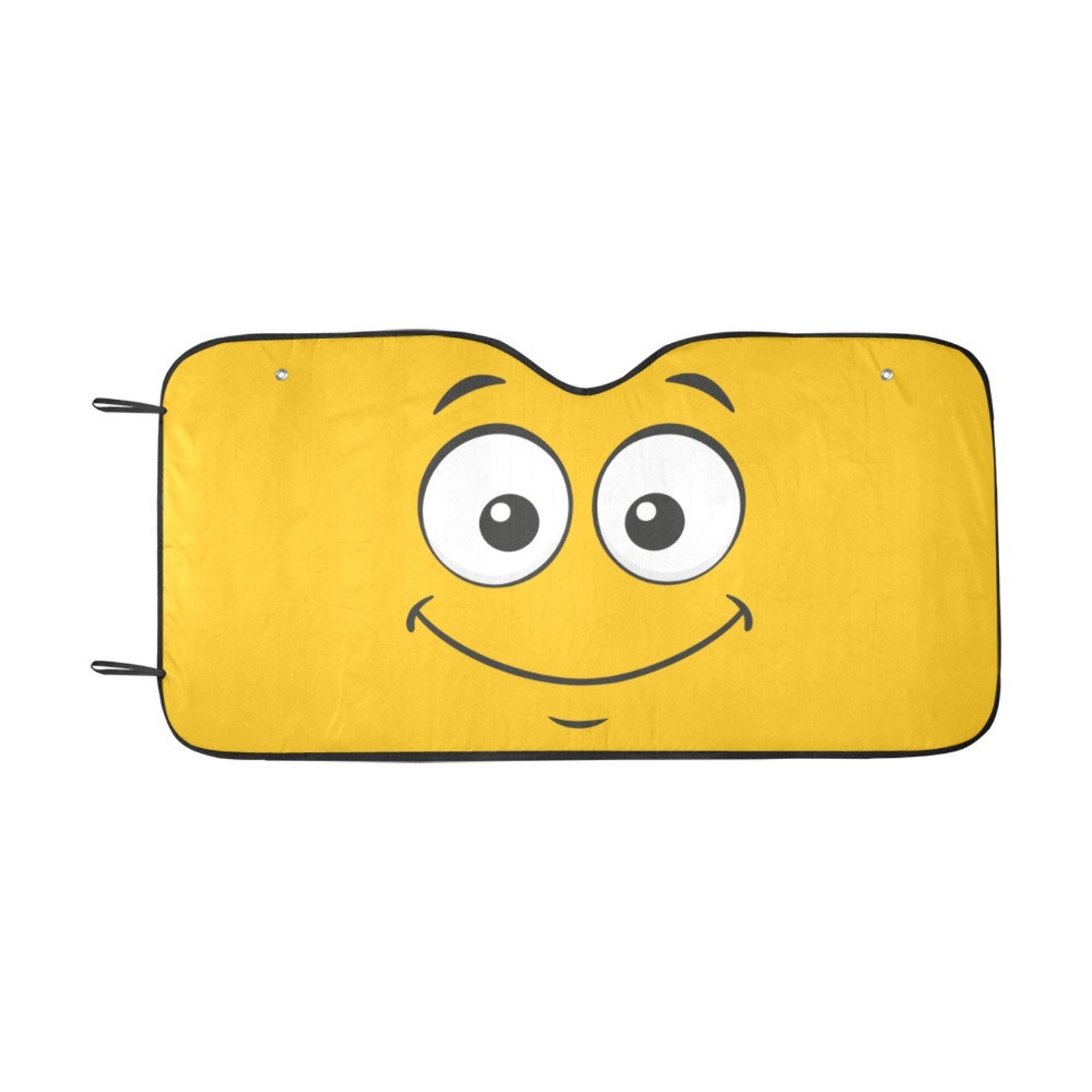 Cartoon Eyes Windshield Sun Shade, Happy Smiling Face Yellow Car ...
