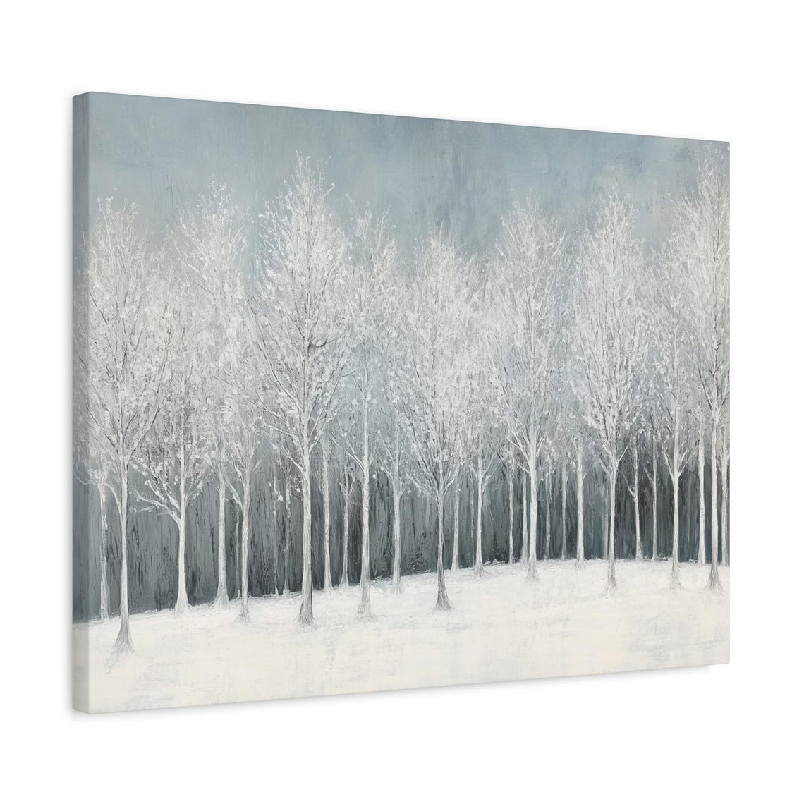 Winter Scene of Trees Canvas Gallery Wrap, Snow Frost Wall Art Print ...