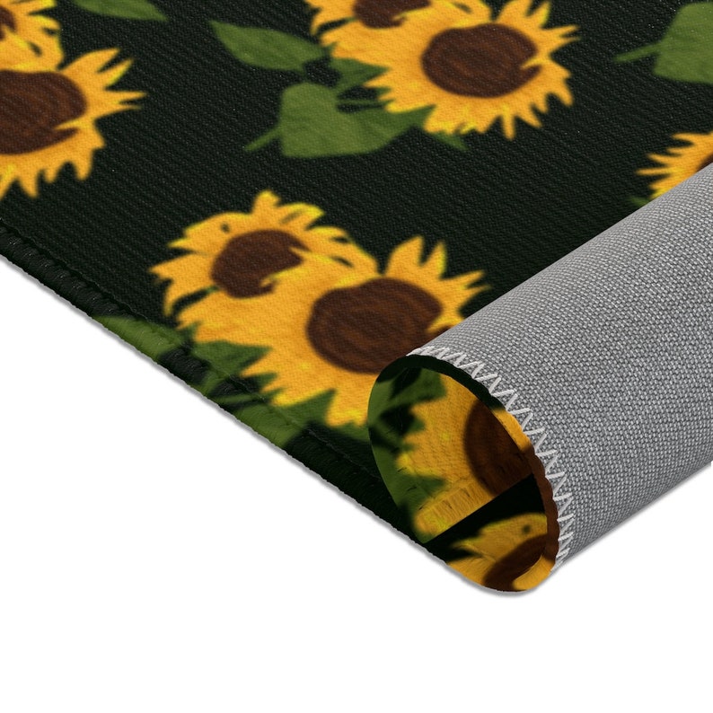 Sunflower Area Rug Carpet Yellow Flowers Floral Home Floor - Etsy