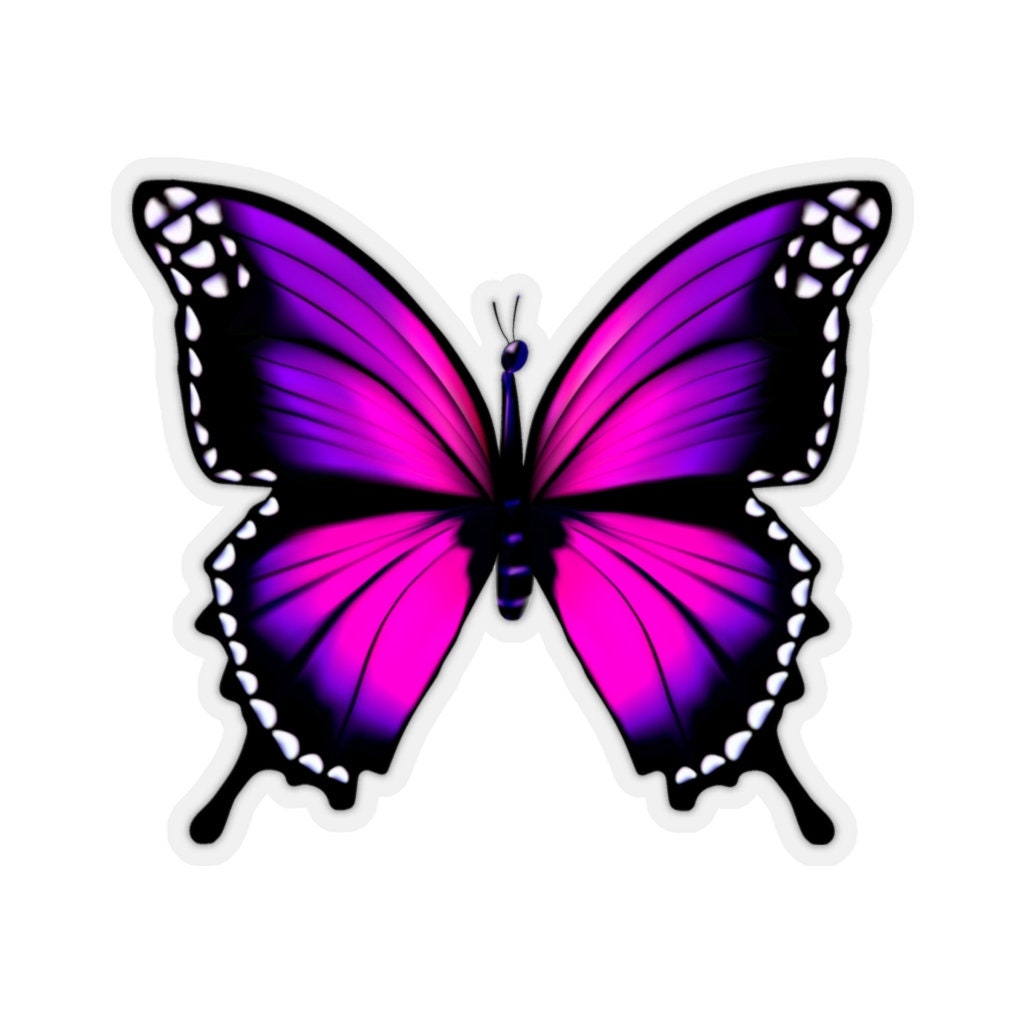 Pink Monarch Butterfly Sticker, Purple Laptop Decal Vinyl Waterbottle ...