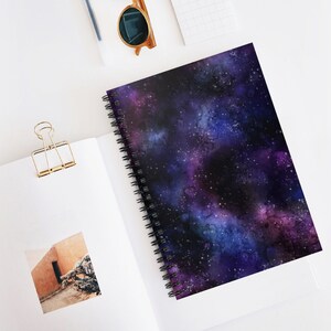 Galaxy Space Spiral Notebook Purple Pattern Design Journal - Etsy