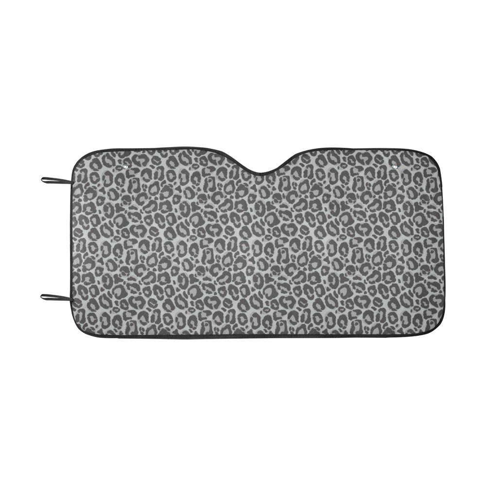 Leopard Print Windshield Sun Shade, Grey Animal Cheetah Car Accessories ...