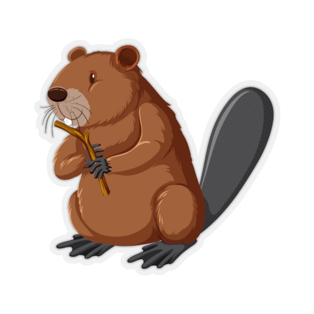 Beaver Sticker, Animal Laptop Decal Vinyl Cute Waterbottle Tumbler Car ...
