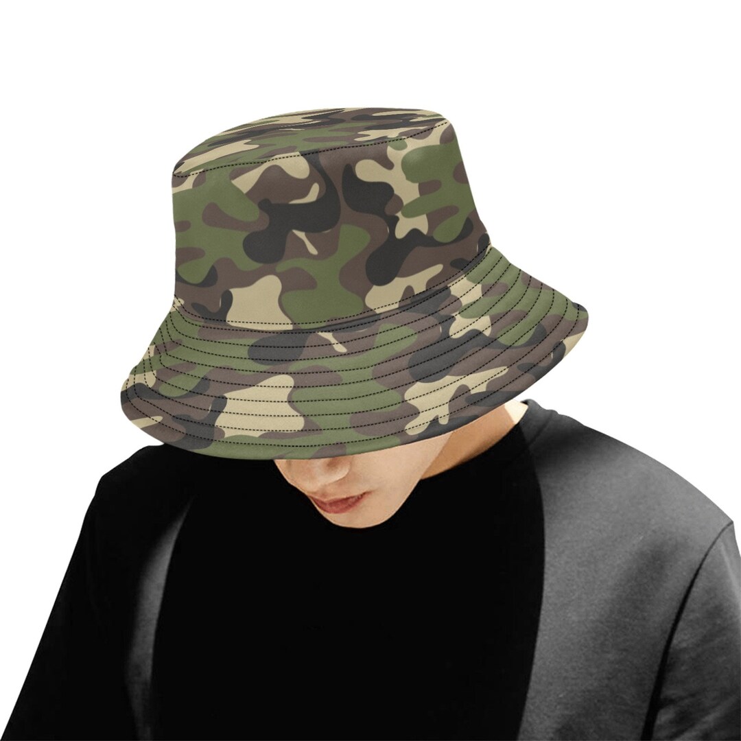 Camo Fischer Hut Mütze, Camouflage Grün Army Retro Vintage Sommer ...