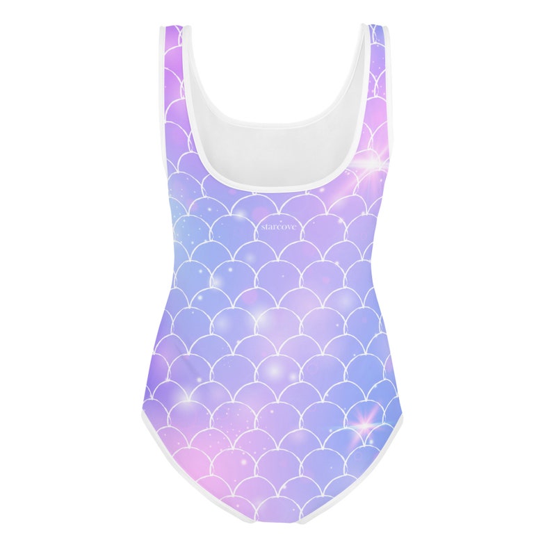 MERMAID Youth Girls Swimsuit, Purple Sparkle Printed Kids Young ...