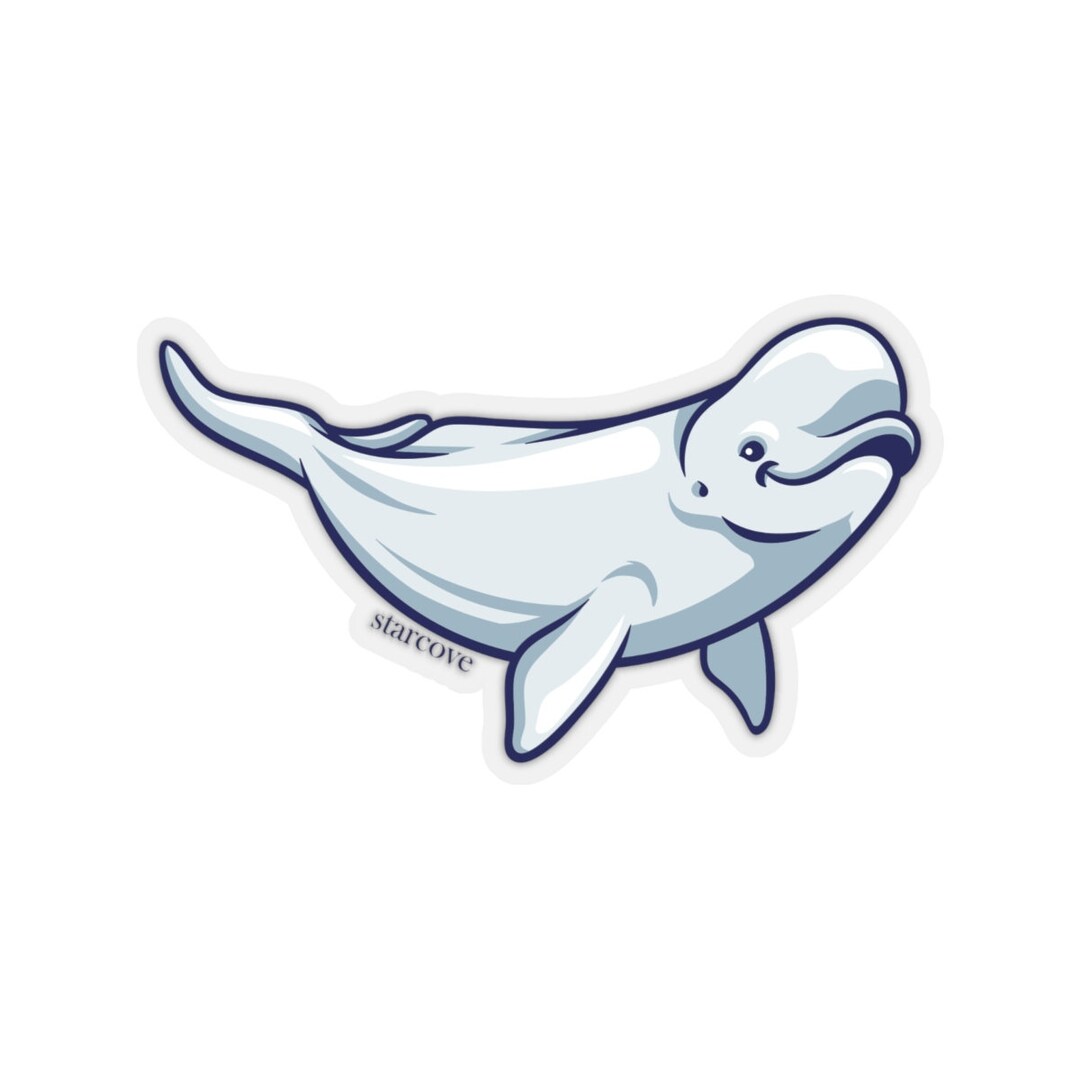 Beluga Whale Stickers, White Marine Animal Laptop Vinyl Cute Waterproof ...