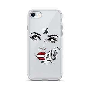 Face Line Art Drawing iPhone 14 13 12 Pro Max Clear Case, Artistic ...