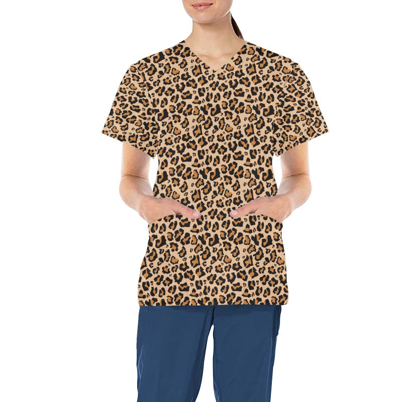 Animal Print Scrub Shirt - Etsy
