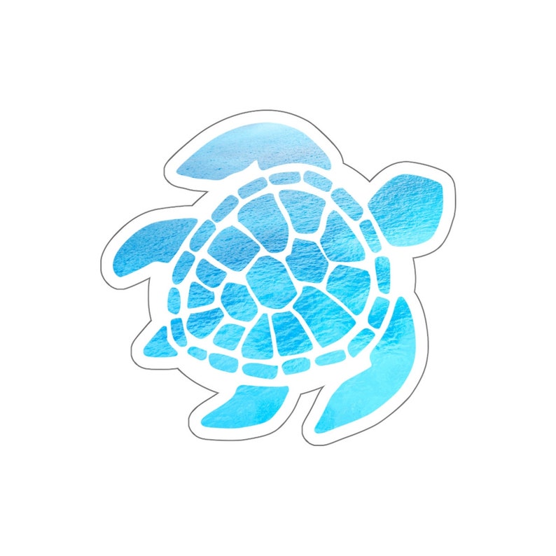 Oceaan zeeschildpad vsco sticker, strand golf aquarel blauwe laptop ...