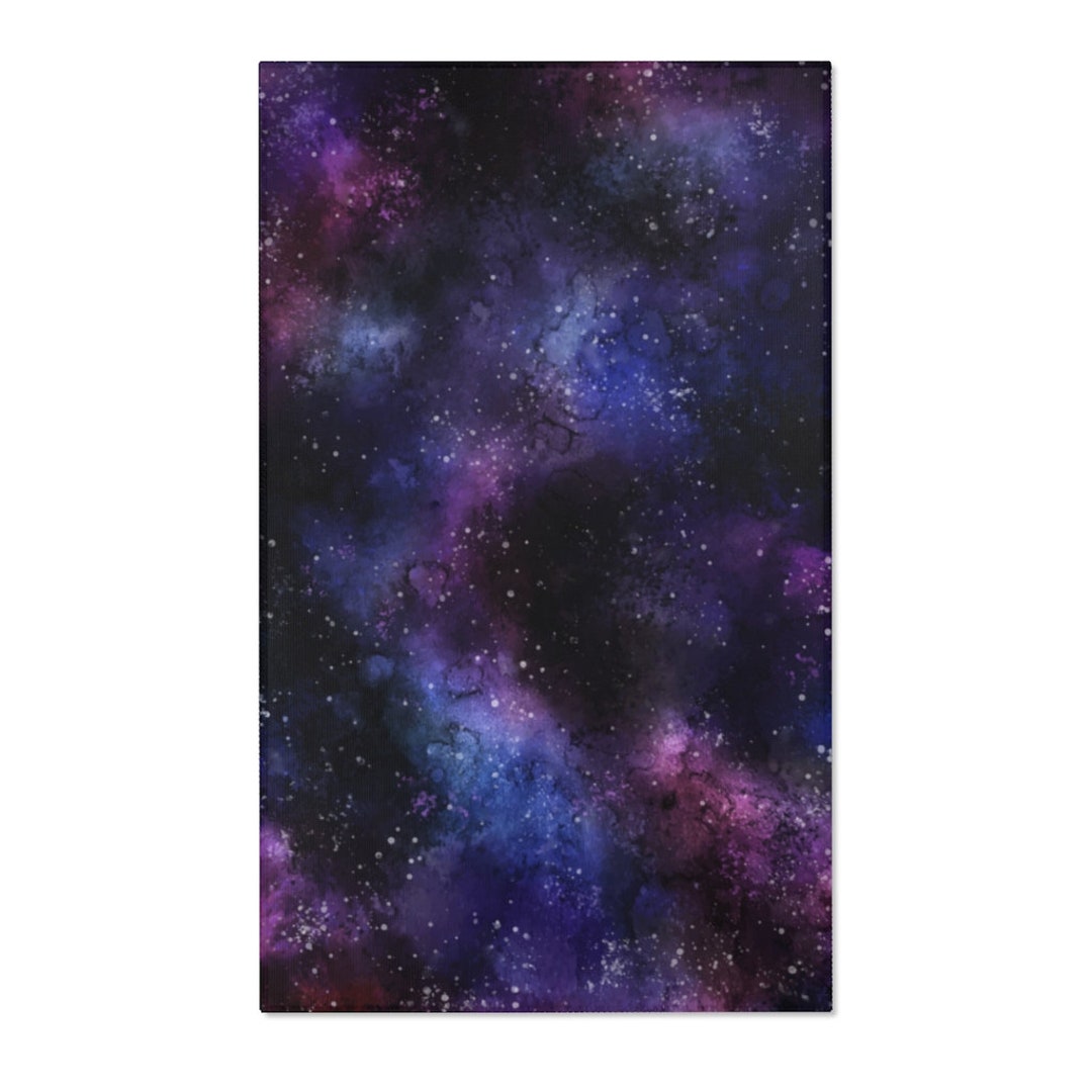 Galaxy Space Area Rug Carpet, Stars Universe Blue Dark Purple Gamer ...