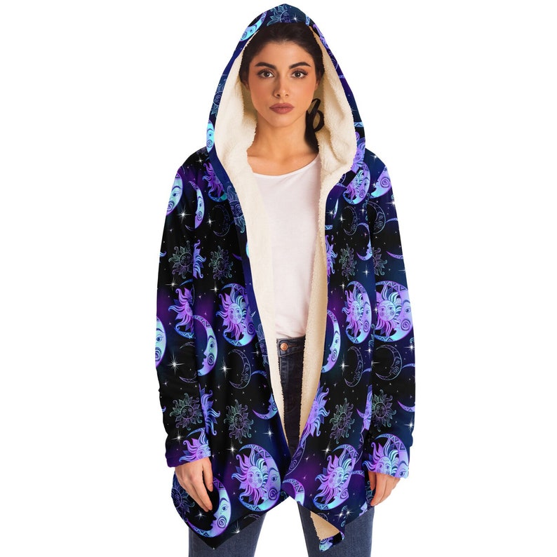 Sun Moon Hooded Cloak Stars Purple Celestial Space Men Women - Etsy
