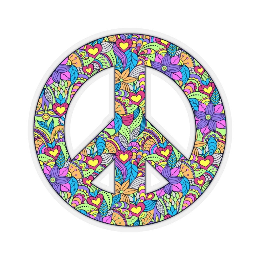 Peace Sign Sticker Colorful Symbol Pacific Artwork Laptop | Etsy