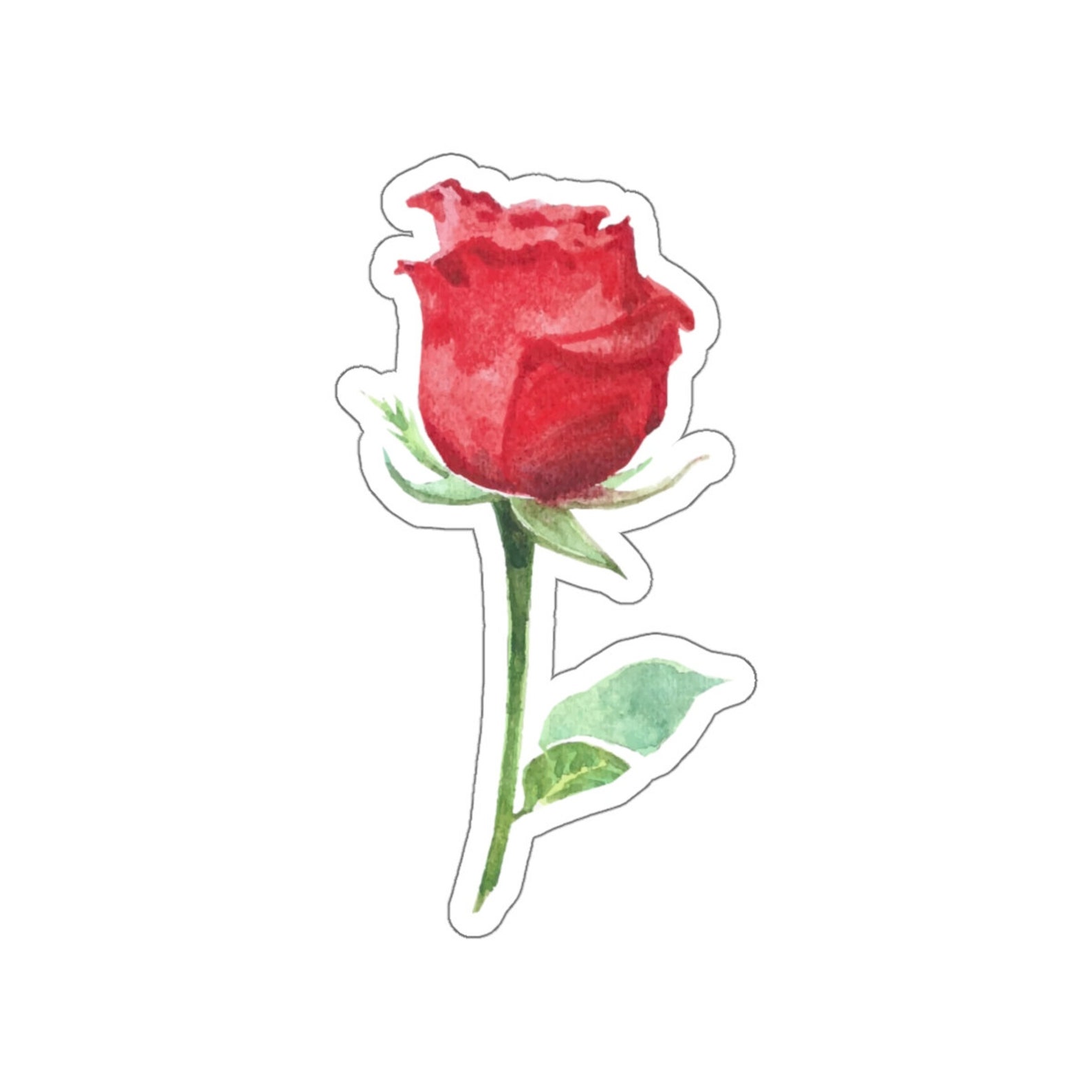 Red Rose Stickers Watercolor Art Laptop Vinyl Cute Flower - Etsy