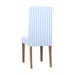 Light Blue Striped Dining Chair Seat Covers, White Stretch Slipcover ...