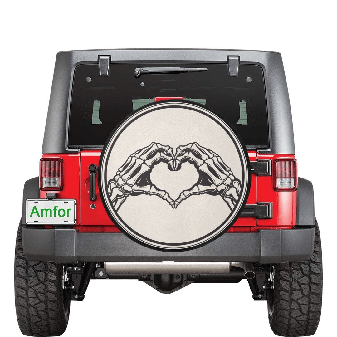 Skeleton Hands Heart Spare Tire Cover, Funny Valentine's Day Deserve ...