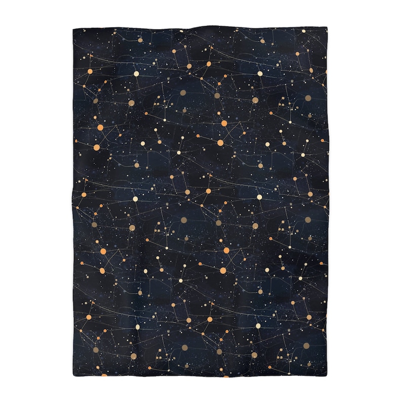Constellations Duvet Cover, Stars Space Night Sky Bedding Queen King ...