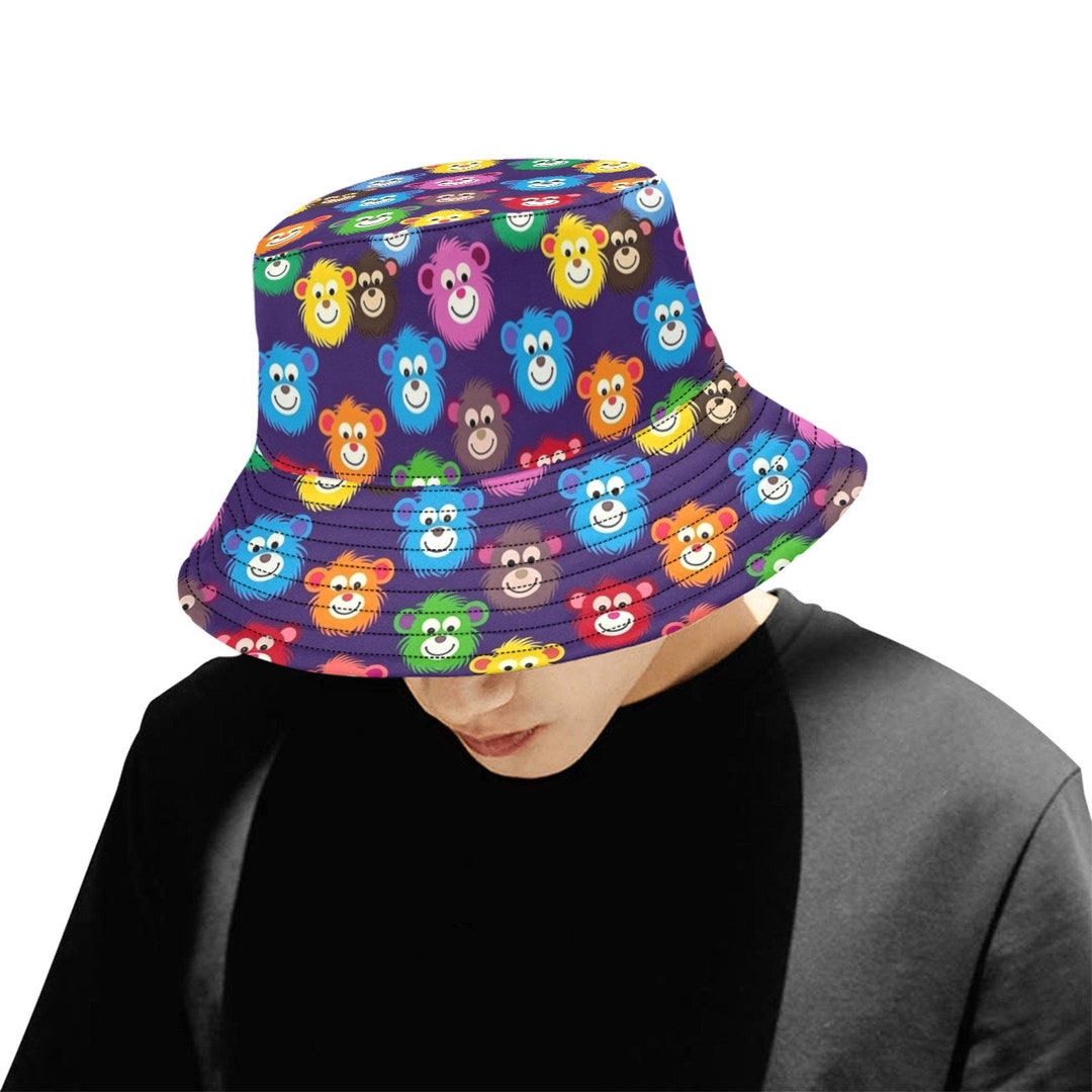 Monkey Bucket Hat, Colorful Fun Animal Summer Festival Cute Women Men Designer Beach Sun Shade ...