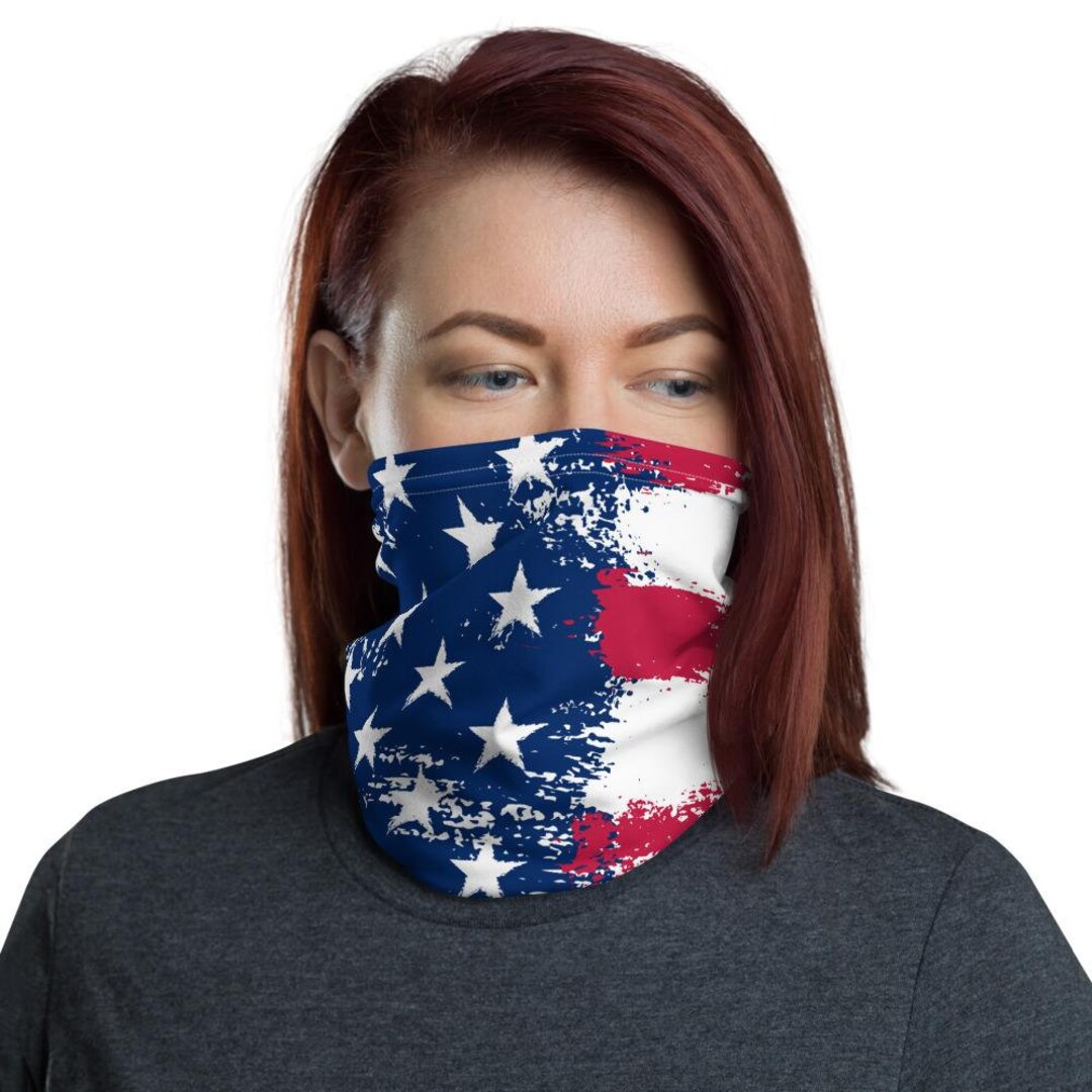 American Flag Face Masks, USA Patriotic Neck Gaiter Face Shield Mouth ...