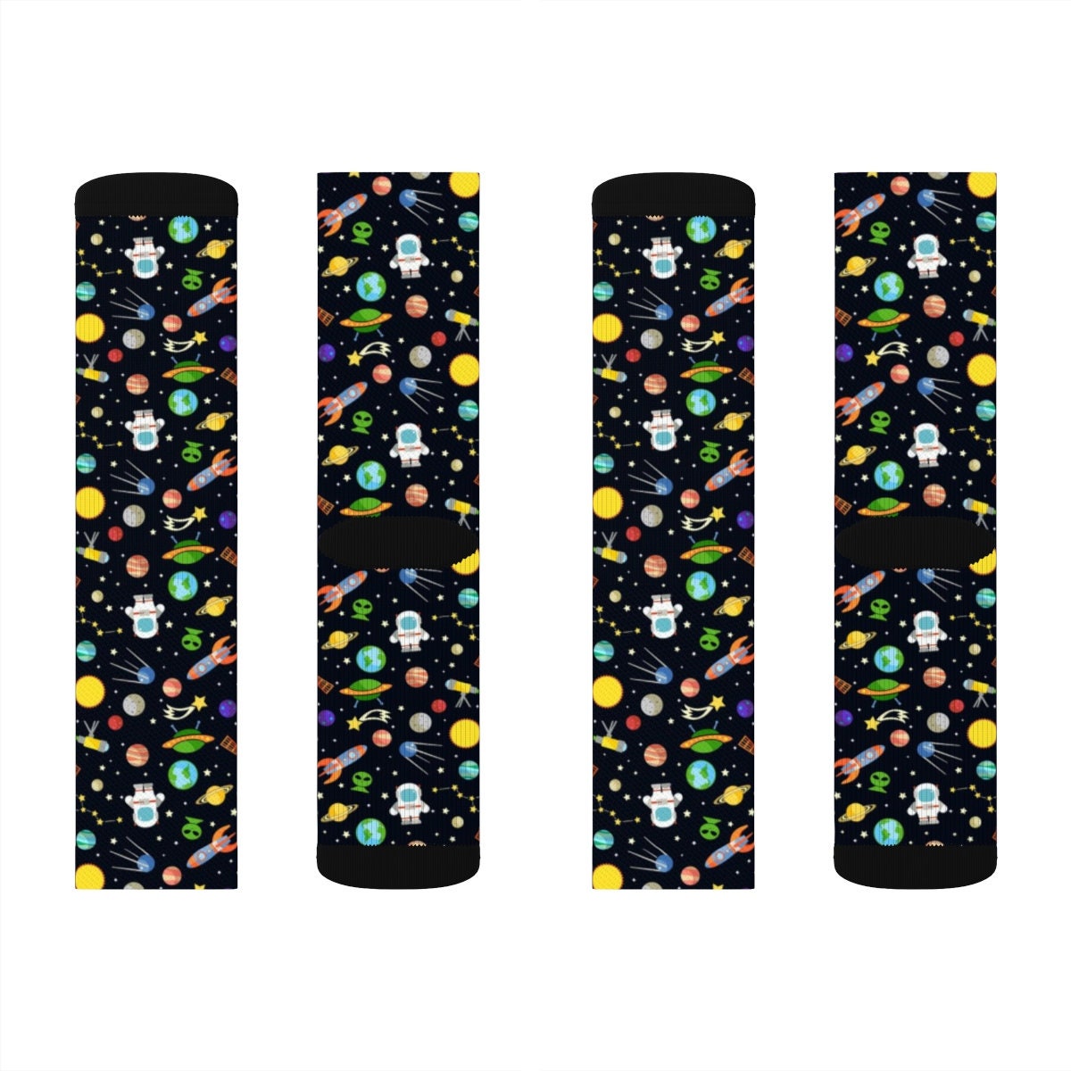 Planet Stars Earth Socks, 3D Sublimation Space Sun Moon Alien Women Men ...