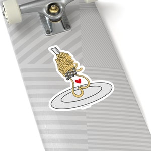 Pasta Spaghetti Sticker, I Love Food Party Heart Yellow Laptop Decal ...
