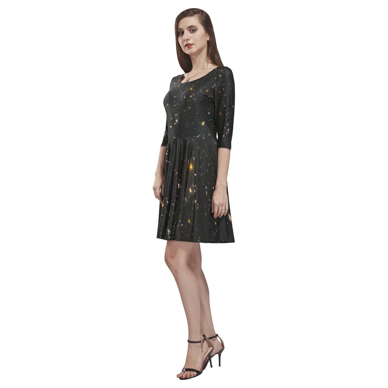 Galaxy Dress Night Sky Print Black Space Star Constellation - Etsy