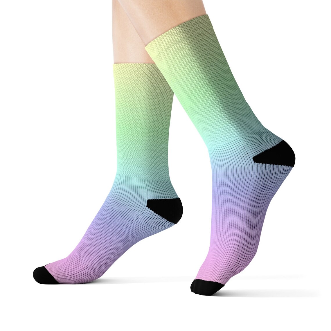 Pastel Rainbow 3D Socks Ombre Gradient Tie Dye Kawaii Goth - Etsy