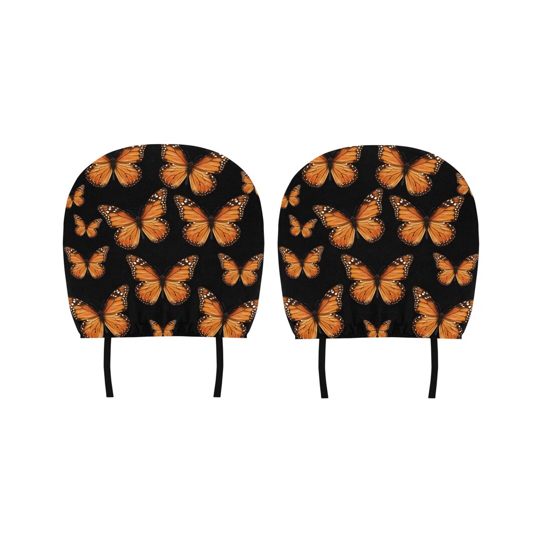 Monarch Butterfly Car Seat Headrest Cover (2pcs), Vintage Truck Suv Van ...