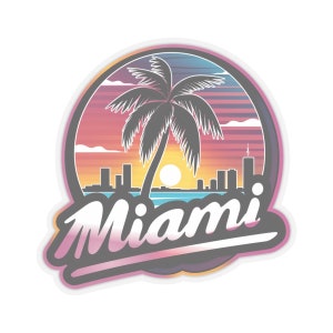 Miami Sticker Decal, Florida Beach Retro Vintage Travel 80s 90s Art ...