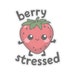 Funny Strawberry Sticker Decal, Berry Stressed Fruit Humorous Kawaii ...